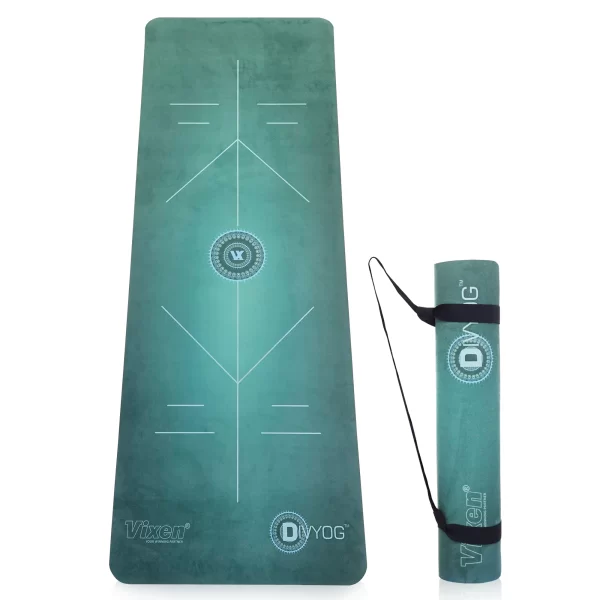 Divyog Premium Suede Yoga Mat 6mm with Guiding Alignment - Sport Goods ...